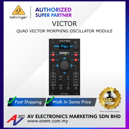 Behringer VICTOR Quad Vector Morphing Oscillator Module for Eurorack with 128 Waveforms and OLED ...