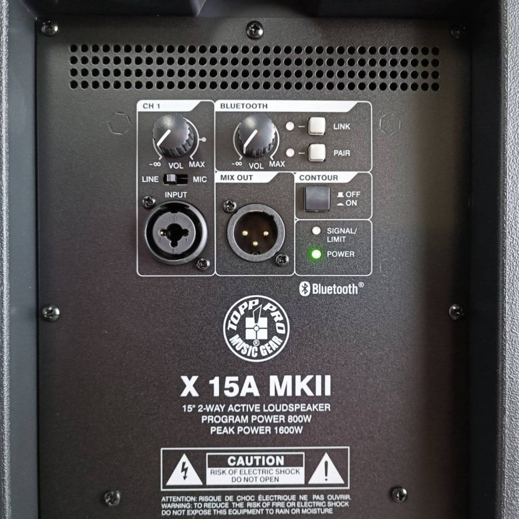 Topp Pro X 15A MKII 1600W 15" Plastic Active Loudspeaker (X15A MKII / X-15A MKII)