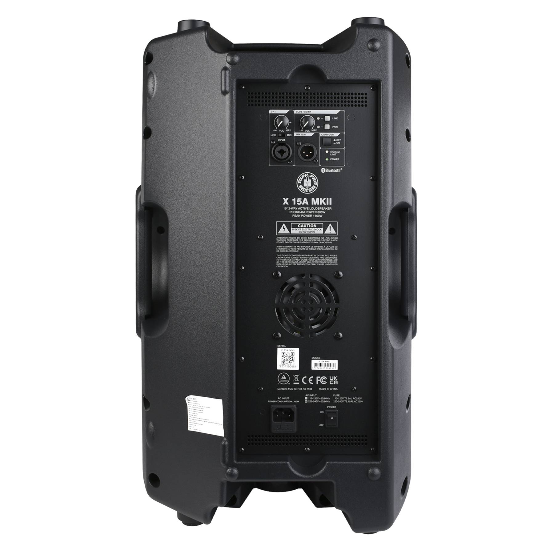 Topp Pro X 15A MKII 1600W 15" Plastic Active Loudspeaker (X15A MKII / X ...