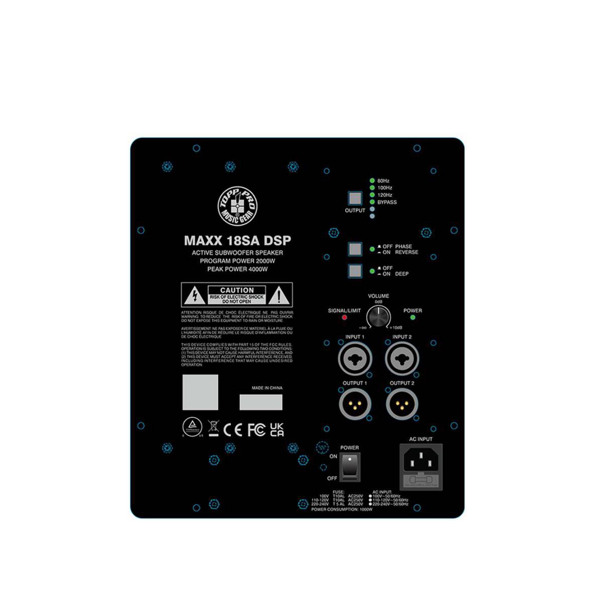 Topp Pro MAXX 18SA DSP 4000W 18" Subwoofer | AV Electronics Marketing