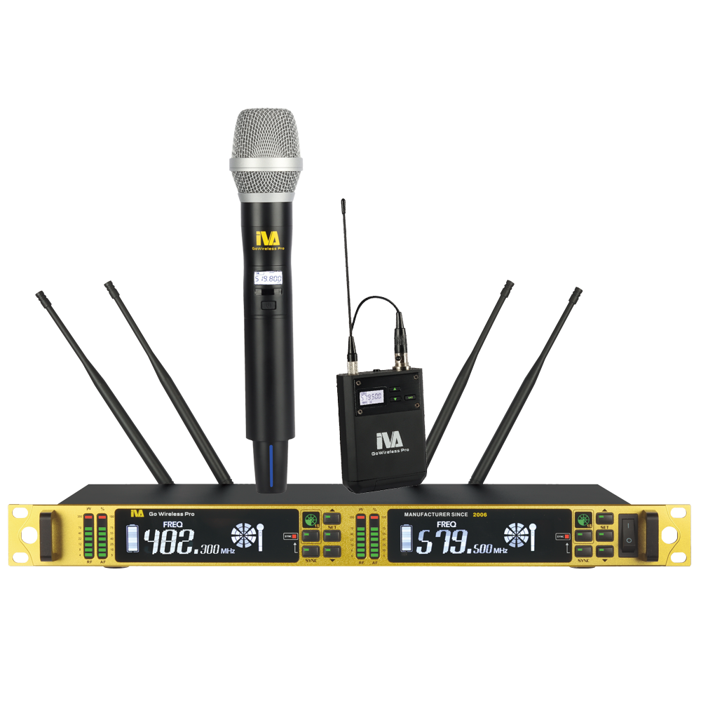 IVA GoWireless Pro BH 1 Handheld, 1 Bodypack UHF Wireless Microphone