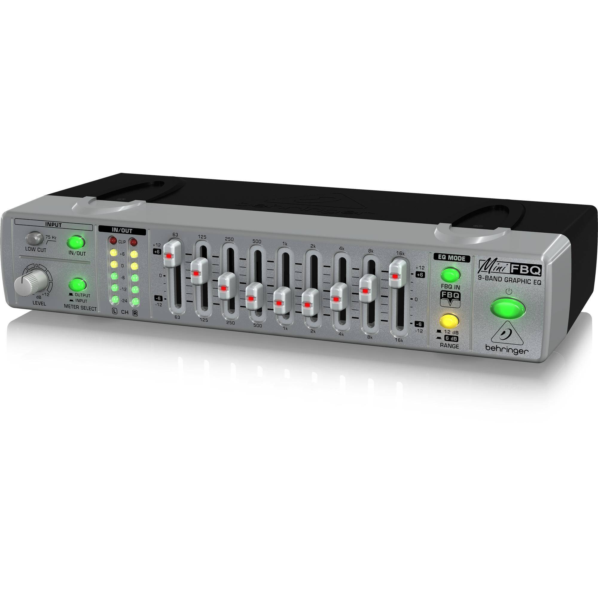 BEHRINGER MINIFBQ FBQ800 Ultra-Compact 9-Band Graphic Equalizer with ...
