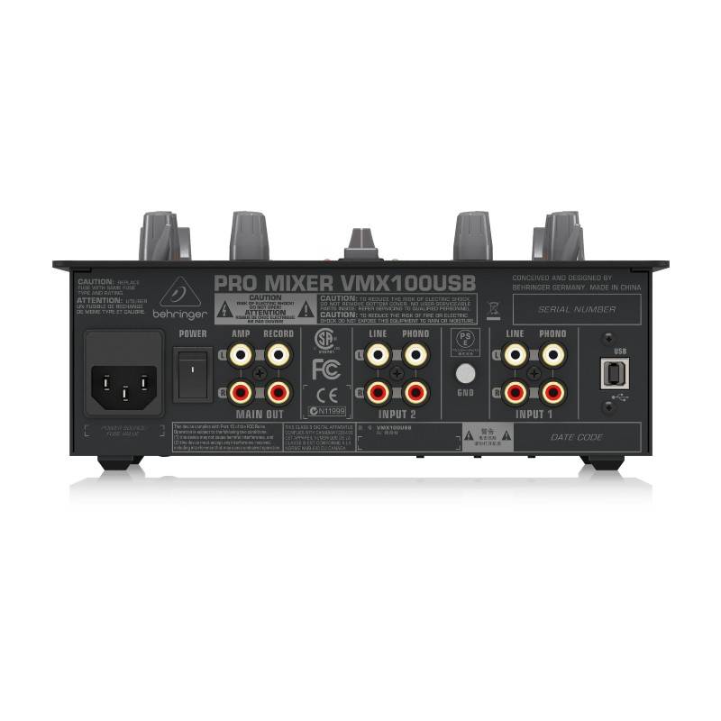 BEHRINGER VMX100USB Professional 2-Channel DJ Mixer with USB/Audio ...