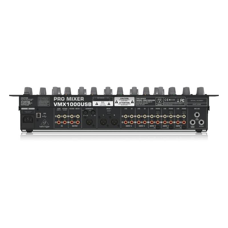 BEHRINGER VMX1000USB Professional 7-Channel Rack-Mount DJ Mixer with ...