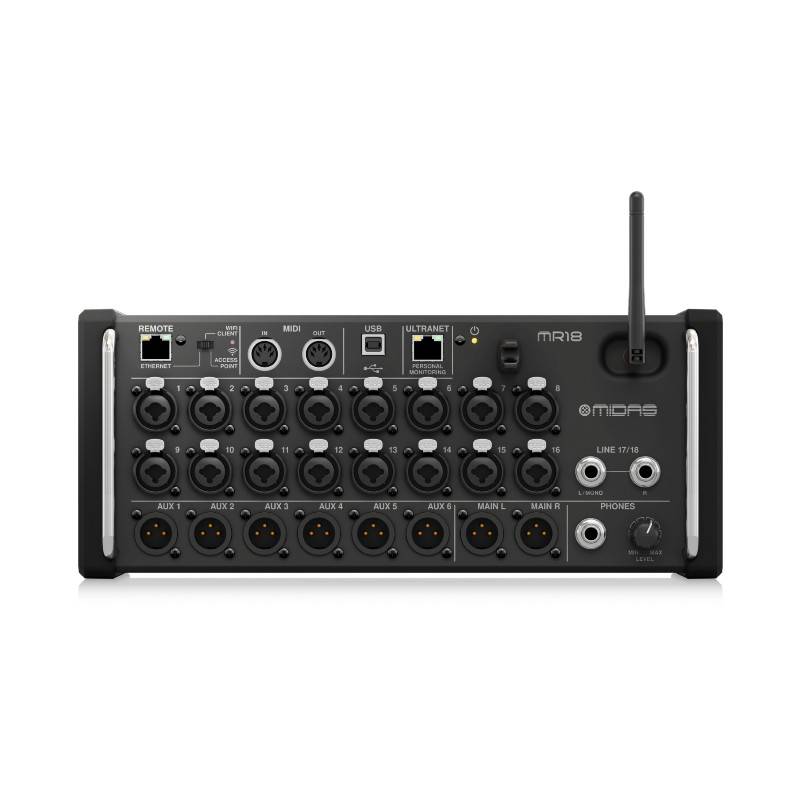 MIDAS MR18 18-Input Digital Mixer for iPad/Android Tablets with 16 ...