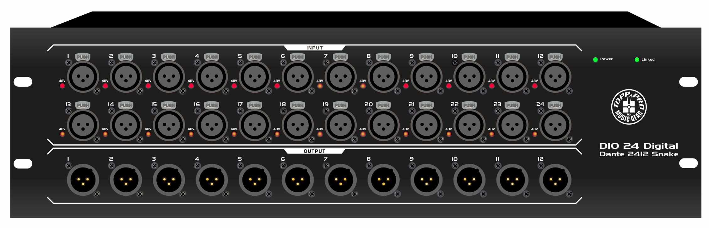 Topp Pro DIO.24 DANTE Digital Snake 24 In, 12 Out (DIO24 / DIO-24)