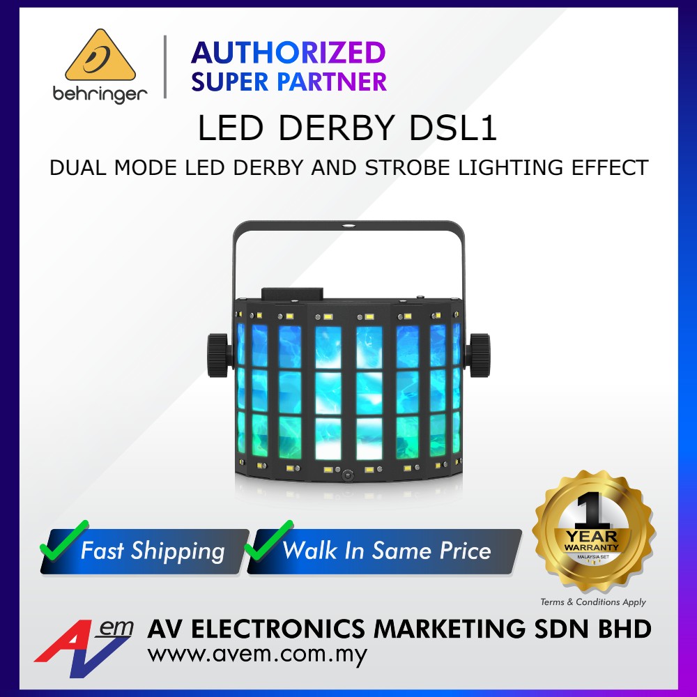 BEHRINGER LED DERBY DSL1 Dual-Mode LED Derby and Strobe Lighting Effect