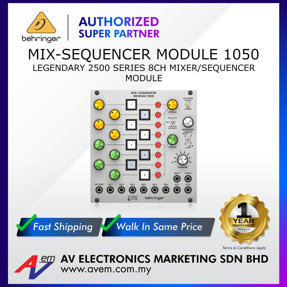 BEHRINGER MIX-SEQUENCER MODULE 1050 Legendary 2500 Series 8-Channel ...