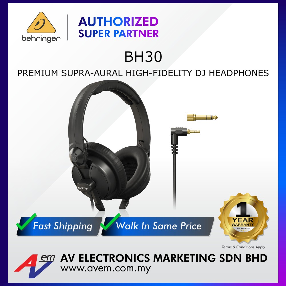 BEHRINGER BH30 Premium Supra-Aural High-Fidelity DJ Headphones