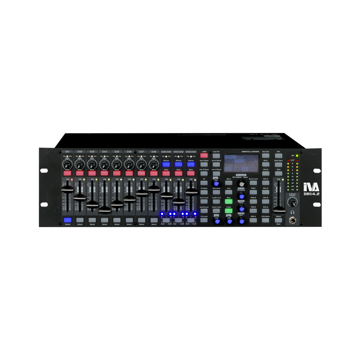 Flagship IVA DR14.2 14 Channel Digital Rack Audio Mixer c/w Full DSP ...