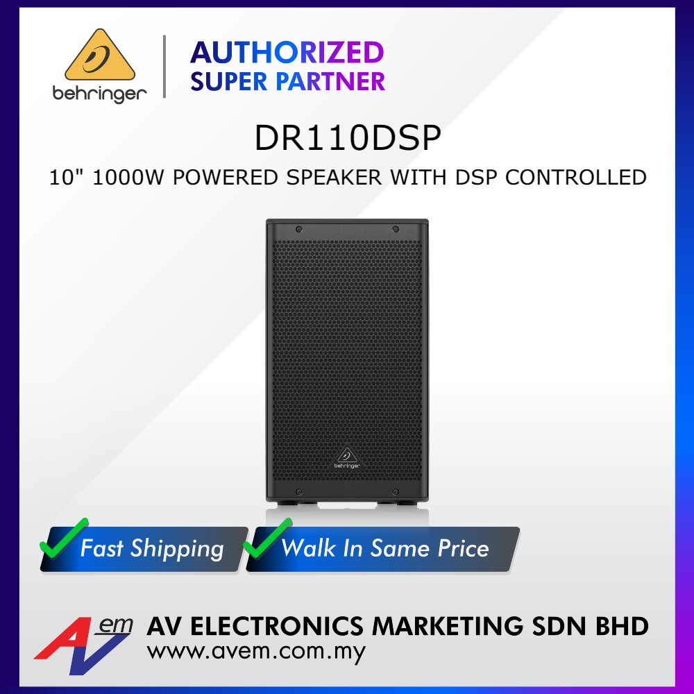 BEHRINGER DR110DSP Active 1000W 10 Speaker System with DSP and Mixer
