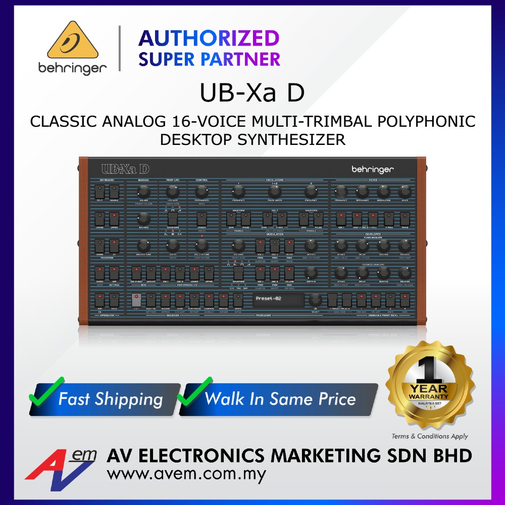 Behringer UB-Xa D Classic Analog 16-Voice Multi-Timbral Polyphonic ...
