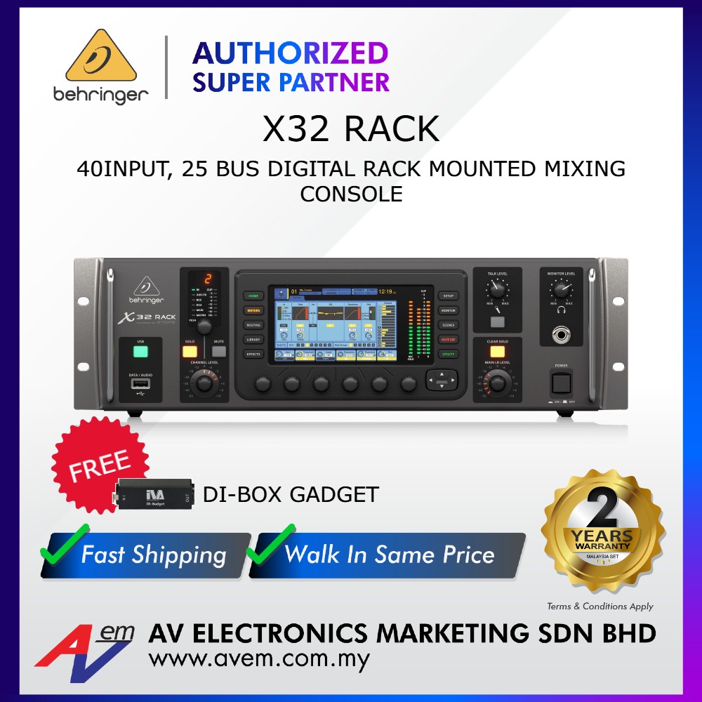 BEHRINGER X32 RACK 40-Input, 25-Bus Digital Rack Mixer with 16 ...