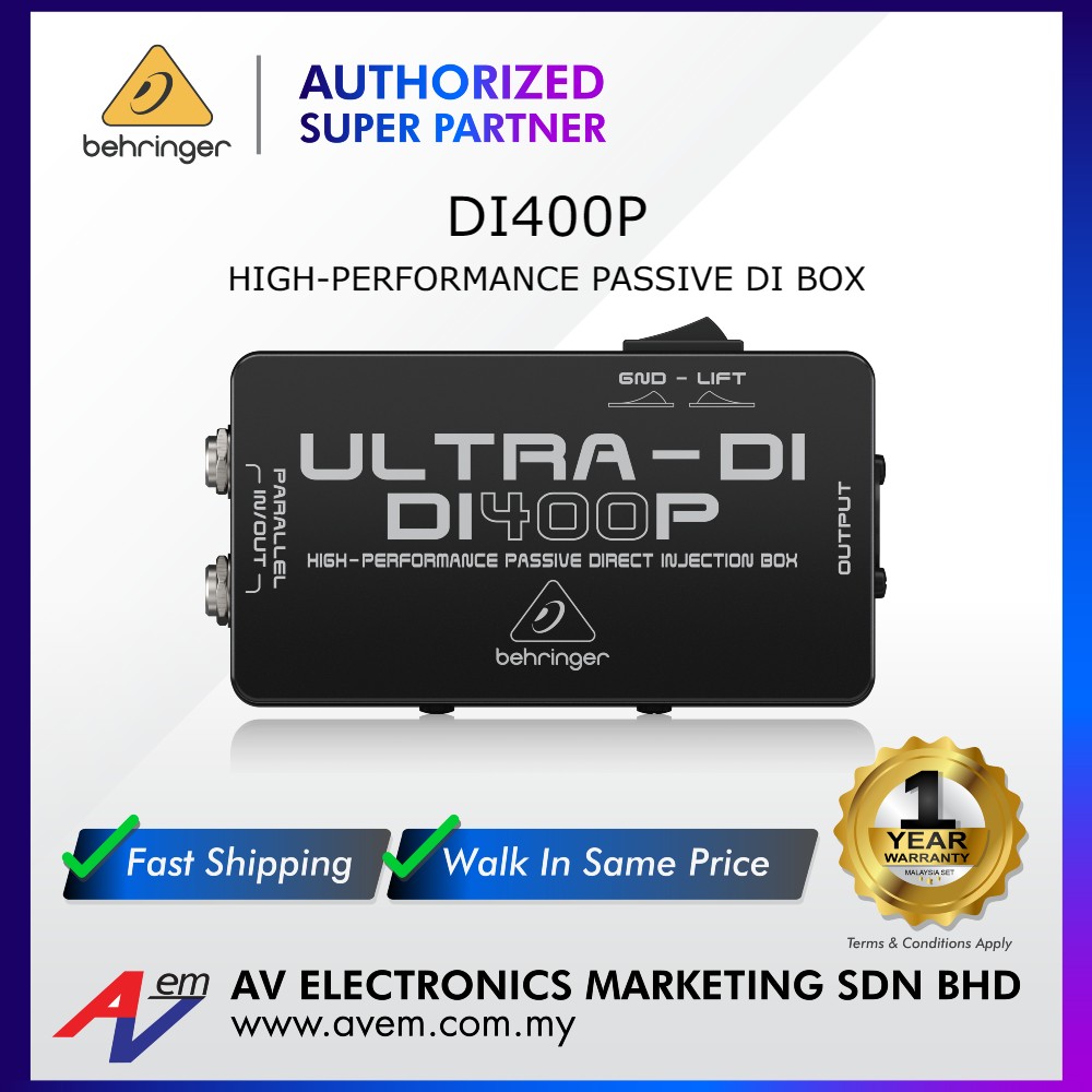 BEHRINGER ULTRA-DI DI400P High-Performance Passive DI-Box
