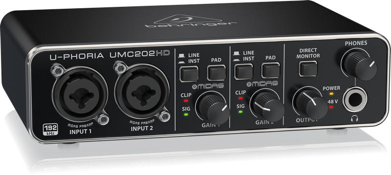 Behringer U-Phoria UMC202HD 2x2 USB Audio Interface 24-bit/192kHz (UMC ...