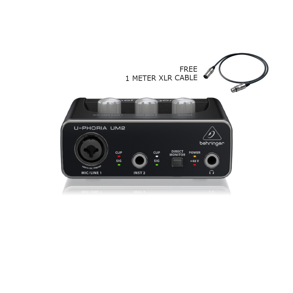 BEHRINGER U-PHORIA UM2 Audiophile 2x2 USB Audio Interface with XENYX ...