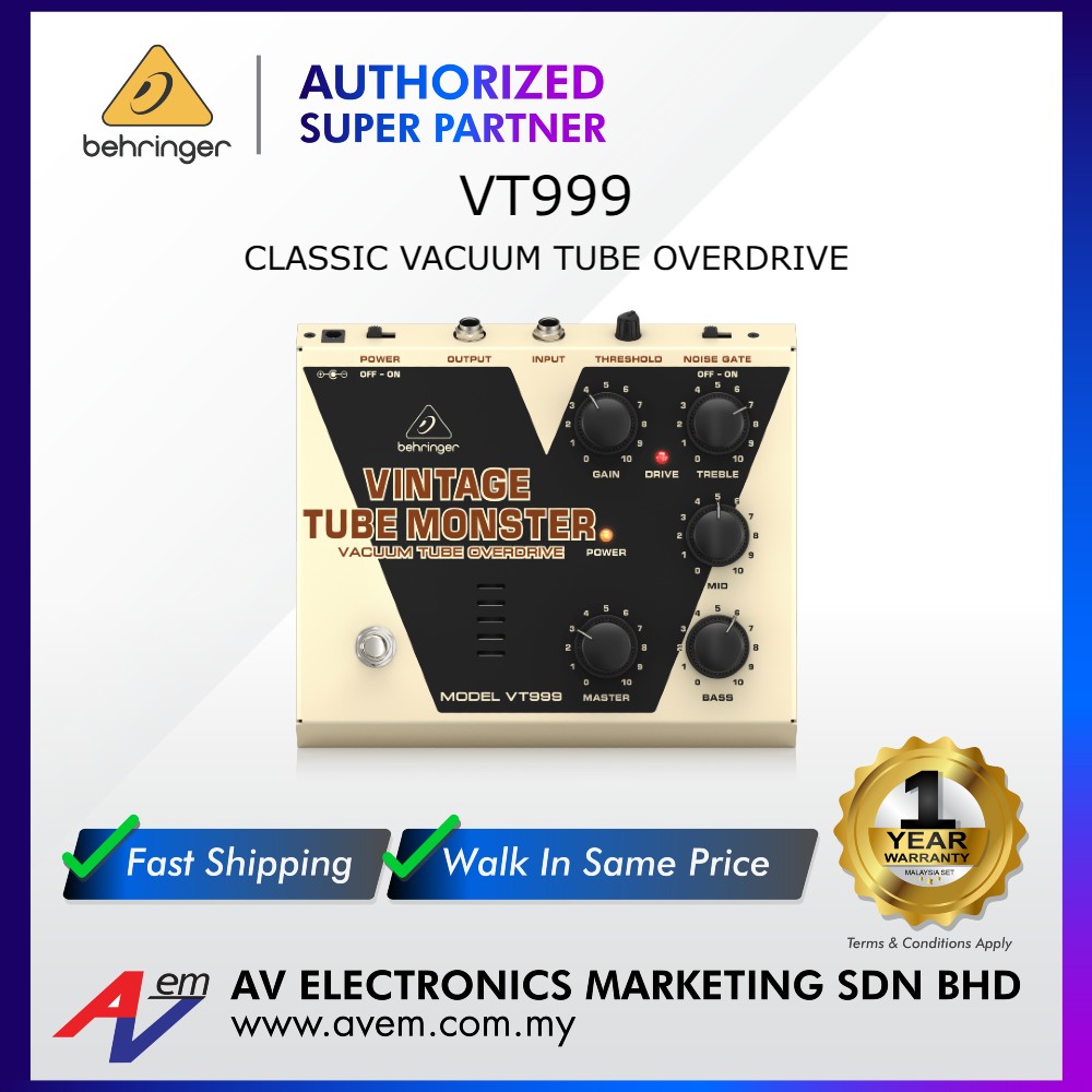 BEHRINGER VT999 Classic Vacuum Tube Overdrive