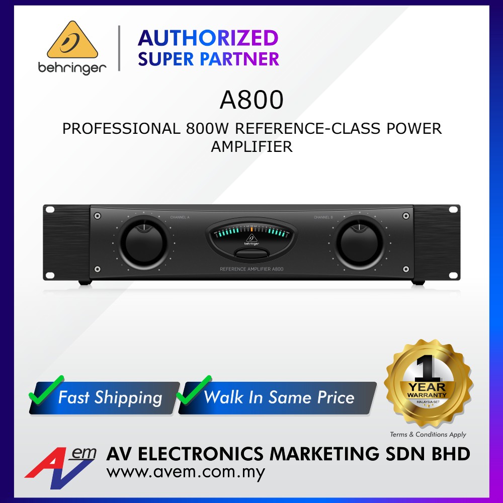 BEHRINGER A800 Professional 800-Watt Reference-Class Power Amplifier