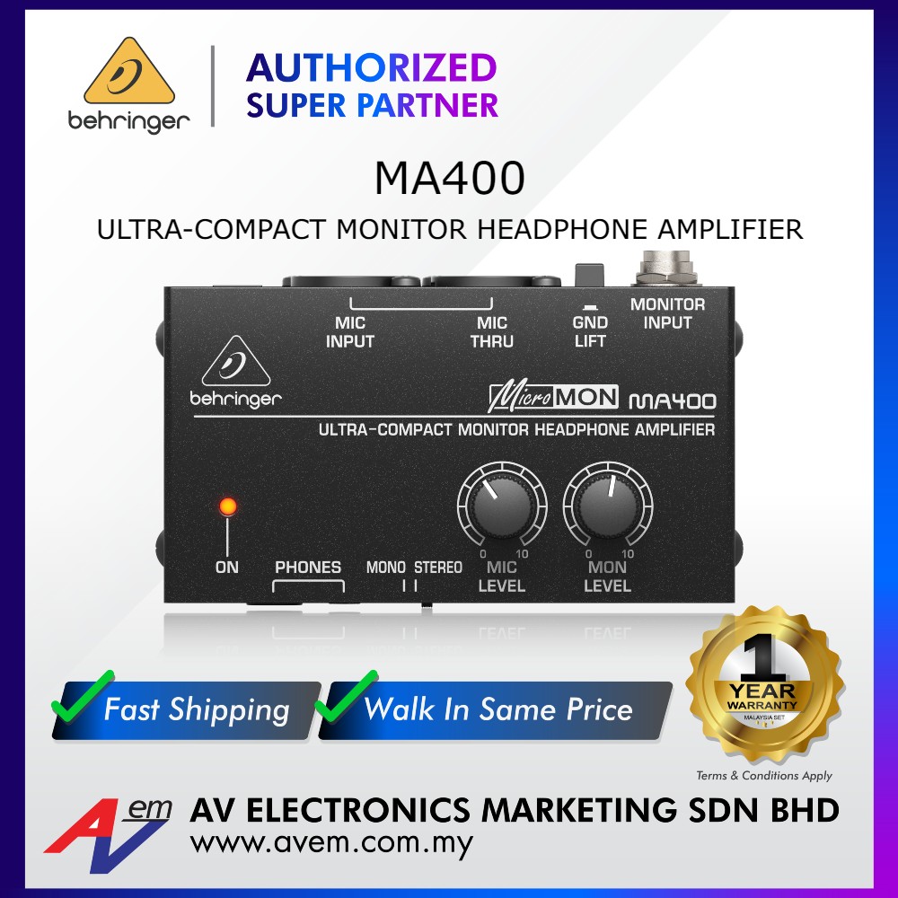 BEHRINGER MA400 Ultra-Compact Monitor Headphone Amplifier