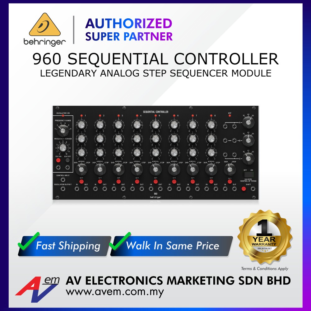 BEHRINGER 960 SEQUENTIAL CONTROLLER Legendary Analog Step Sequencer ...