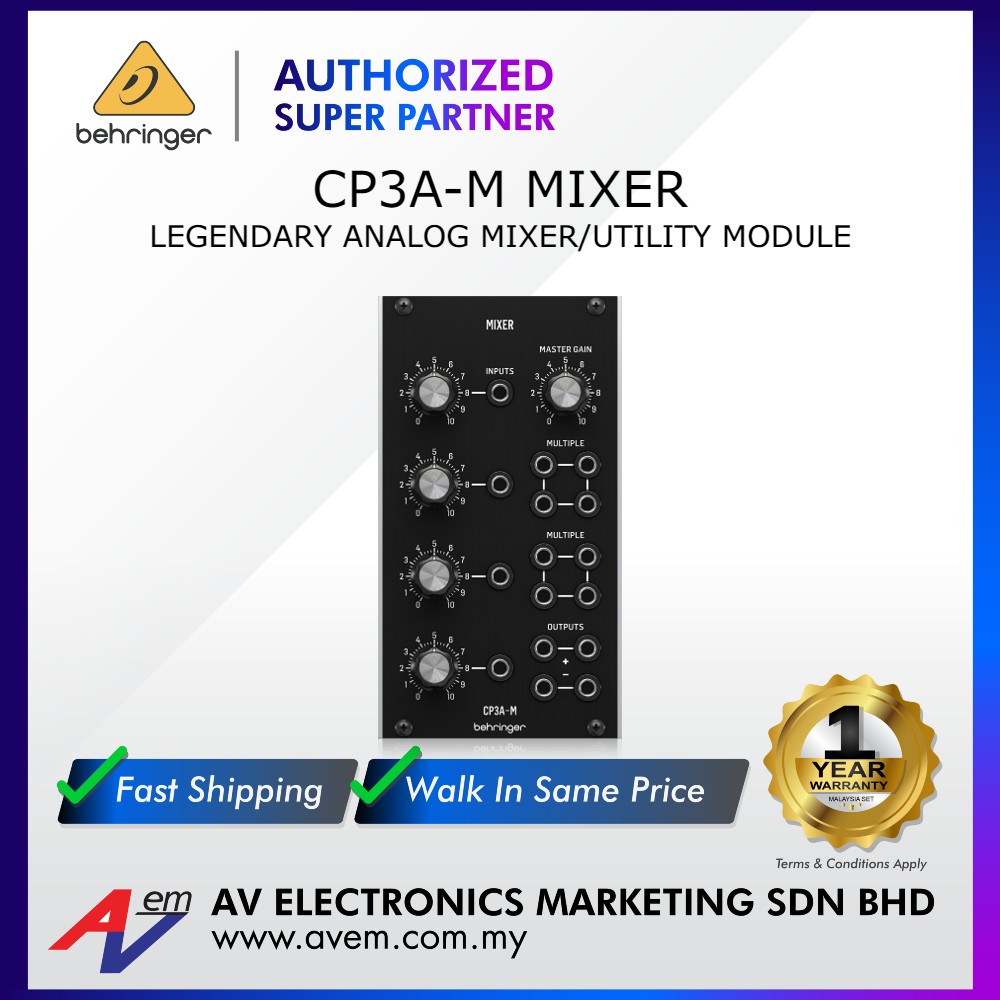 BEHRINGER CP3A-M MIXER Legendary Analog Mixer/Utility Module for Eurorack