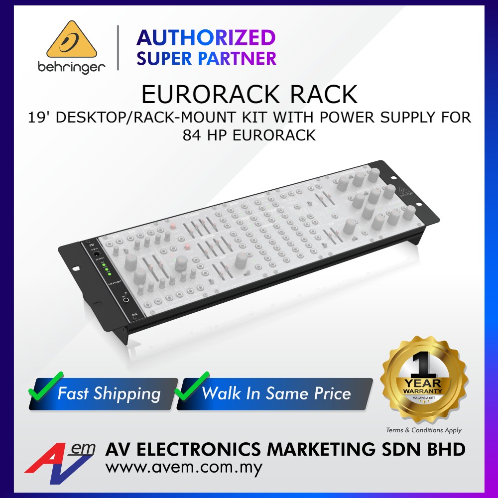 BEHRINGER EURORACK RACK 19" Desktop/Rack-Mount Kit with Power Supply ...